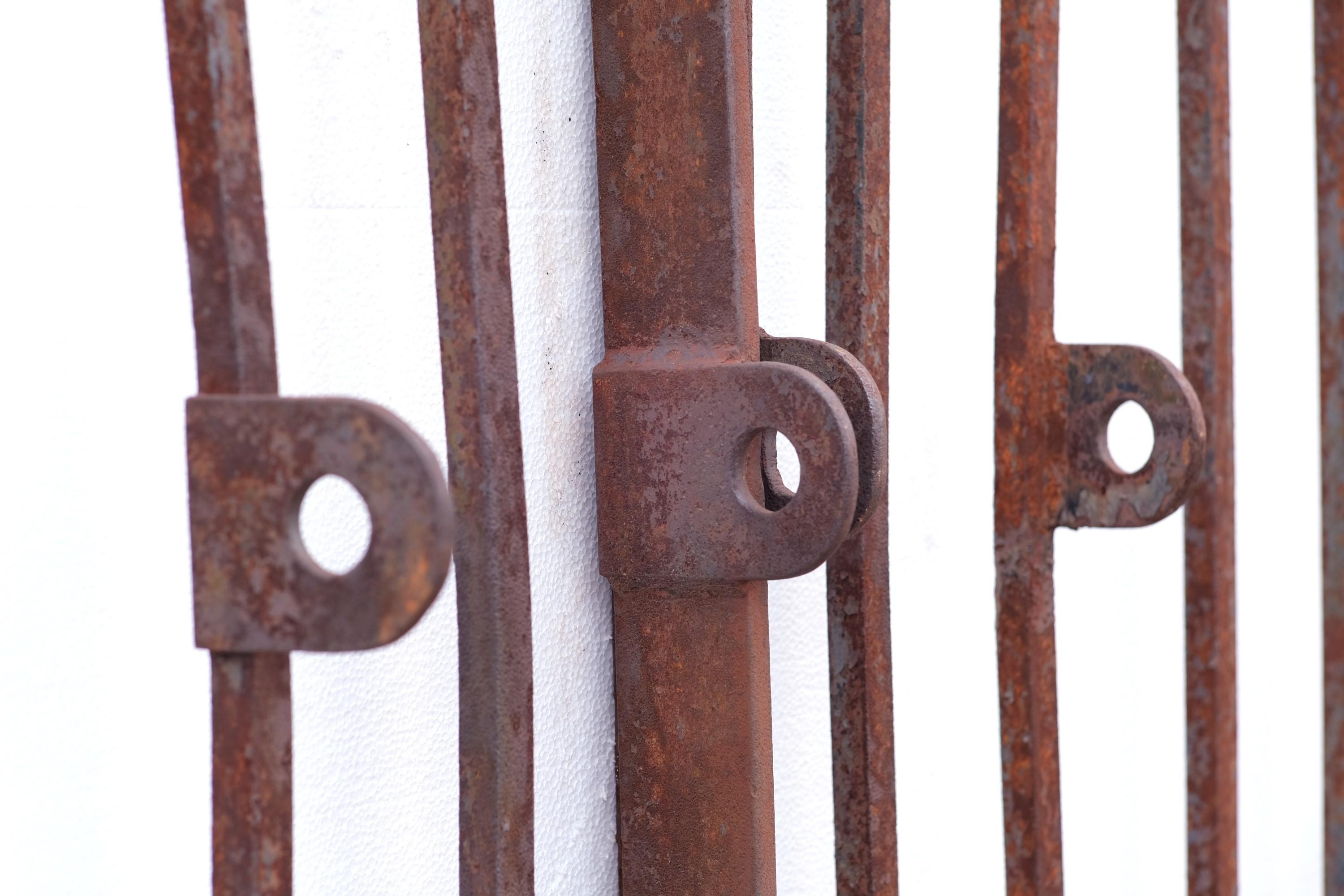 Pair of Antique Wrought Iron Z Door Driveway Gates For Sale at 1stDibs