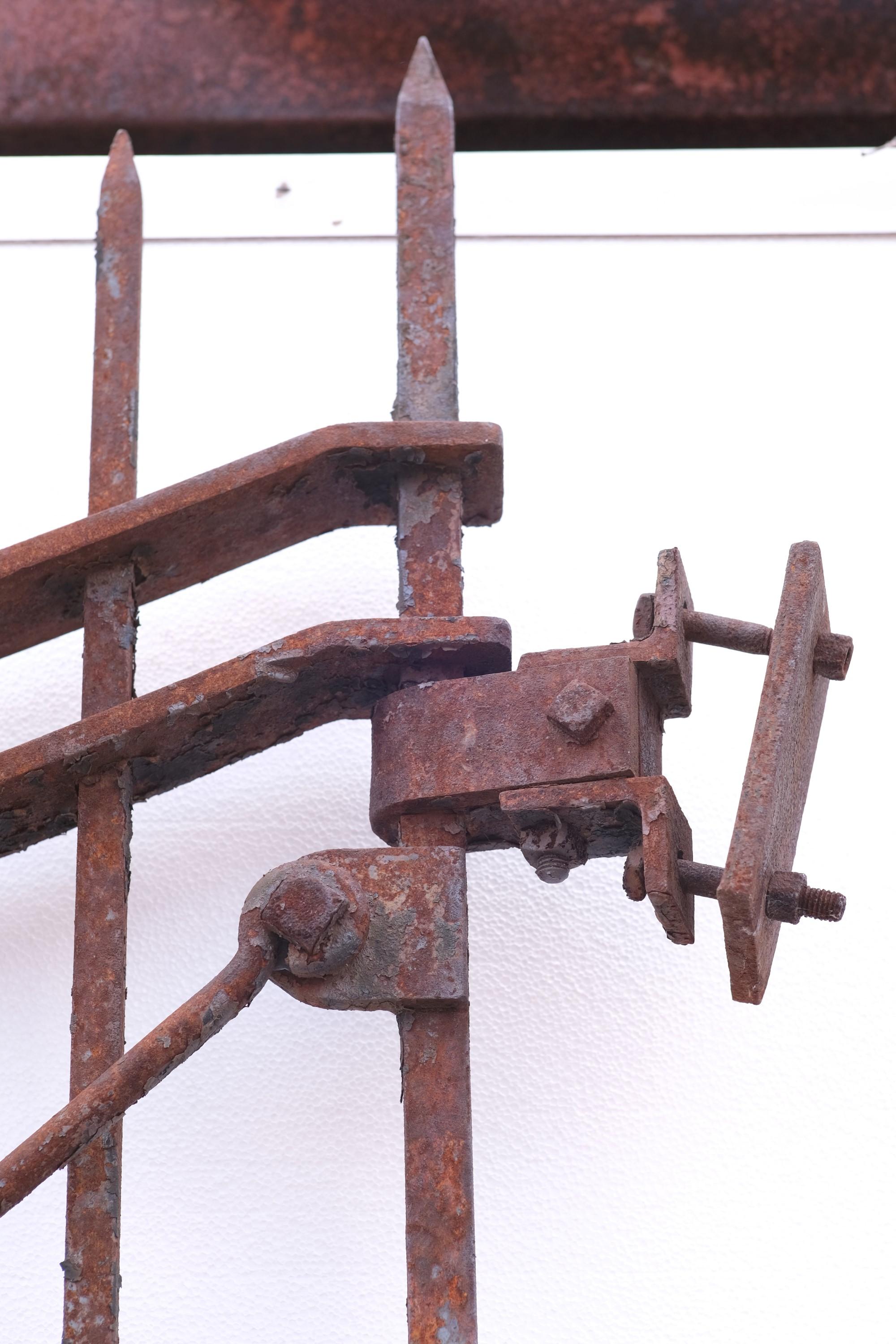 Pair of Antique Wrought Iron Z Door Driveway Gates For Sale at 1stDibs