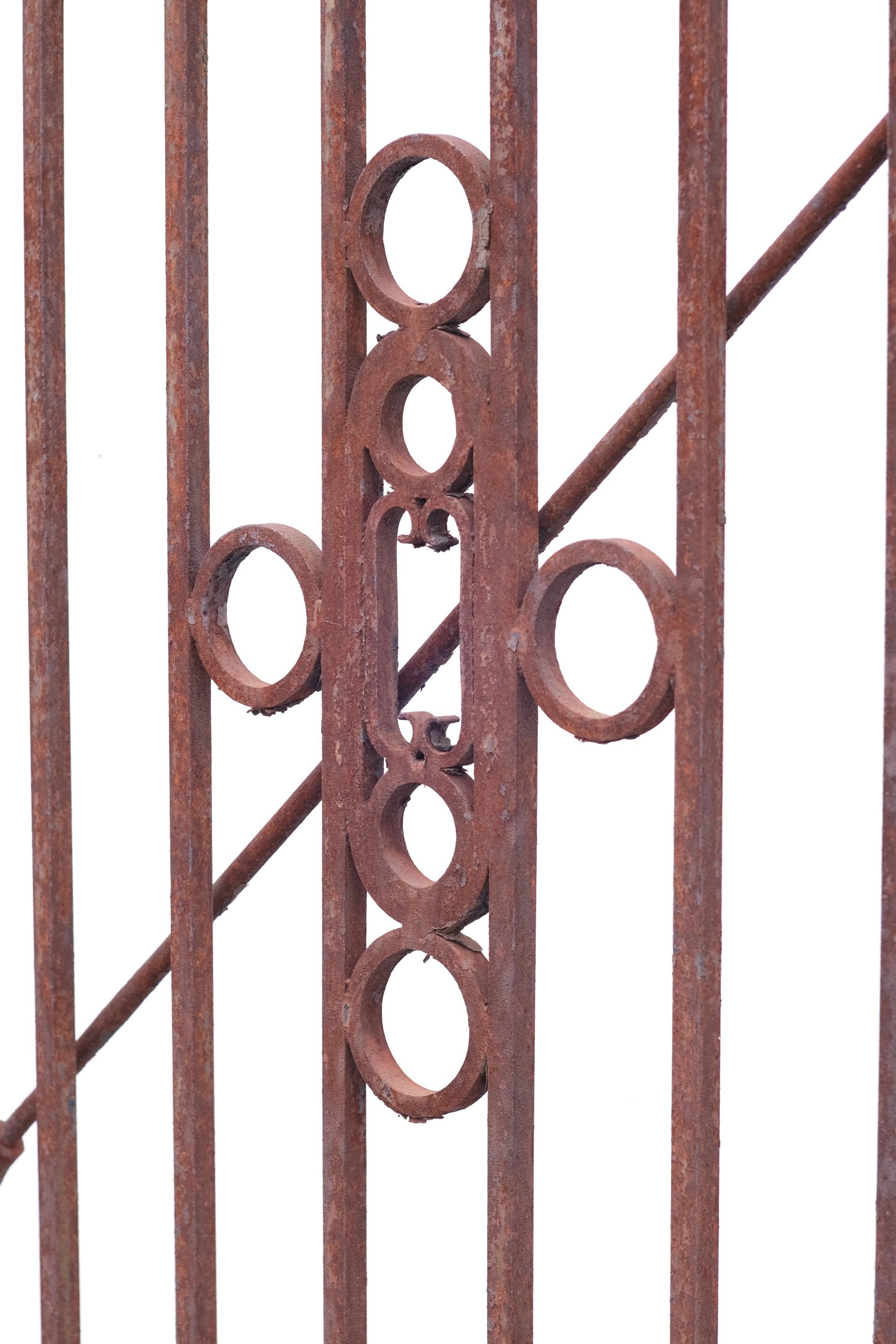 Pair of Antique Wrought Iron Z Door Driveway Gates For Sale at 1stDibs