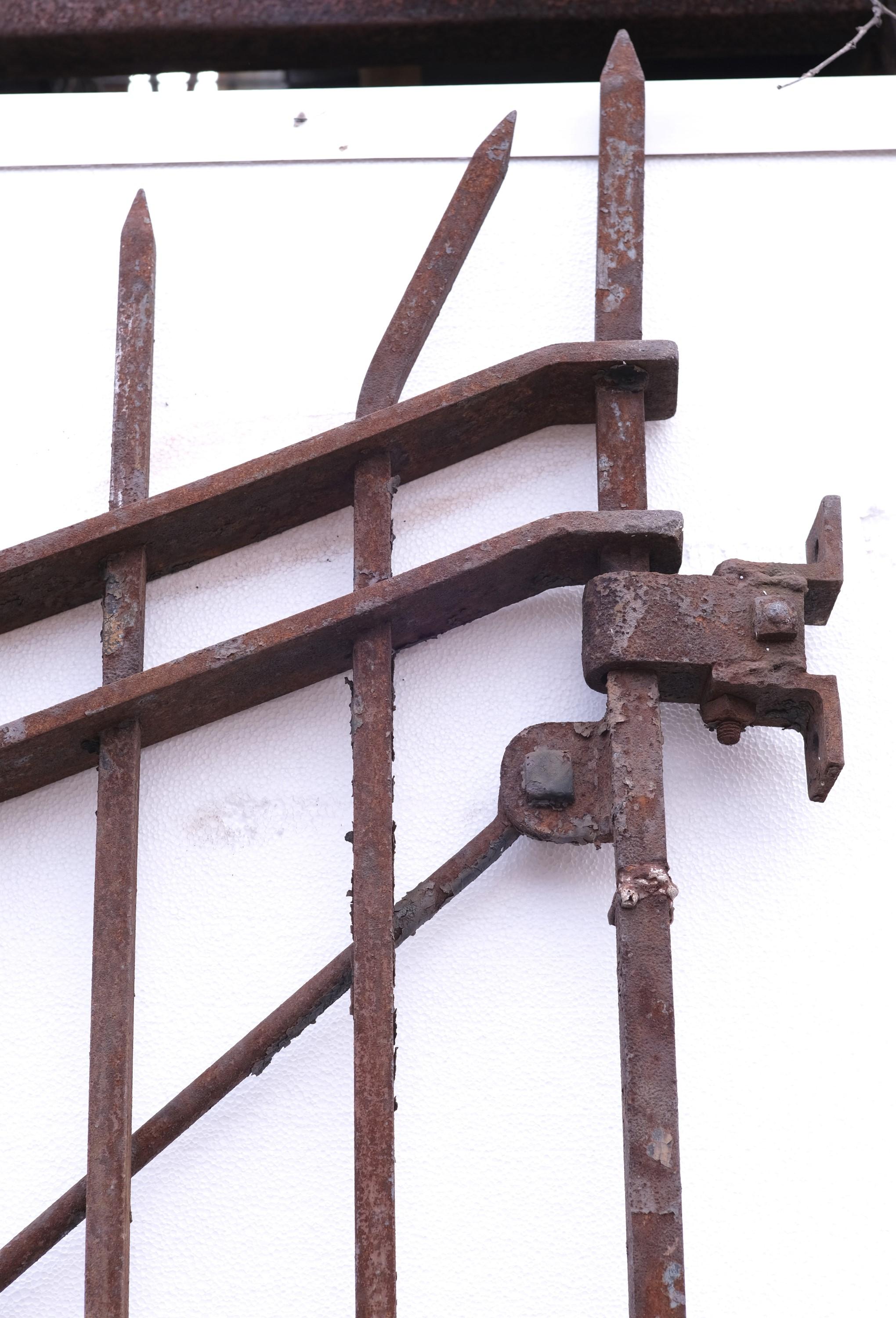 Pair of Antique Wrought Iron Z Door Driveway Gates For Sale at 1stDibs