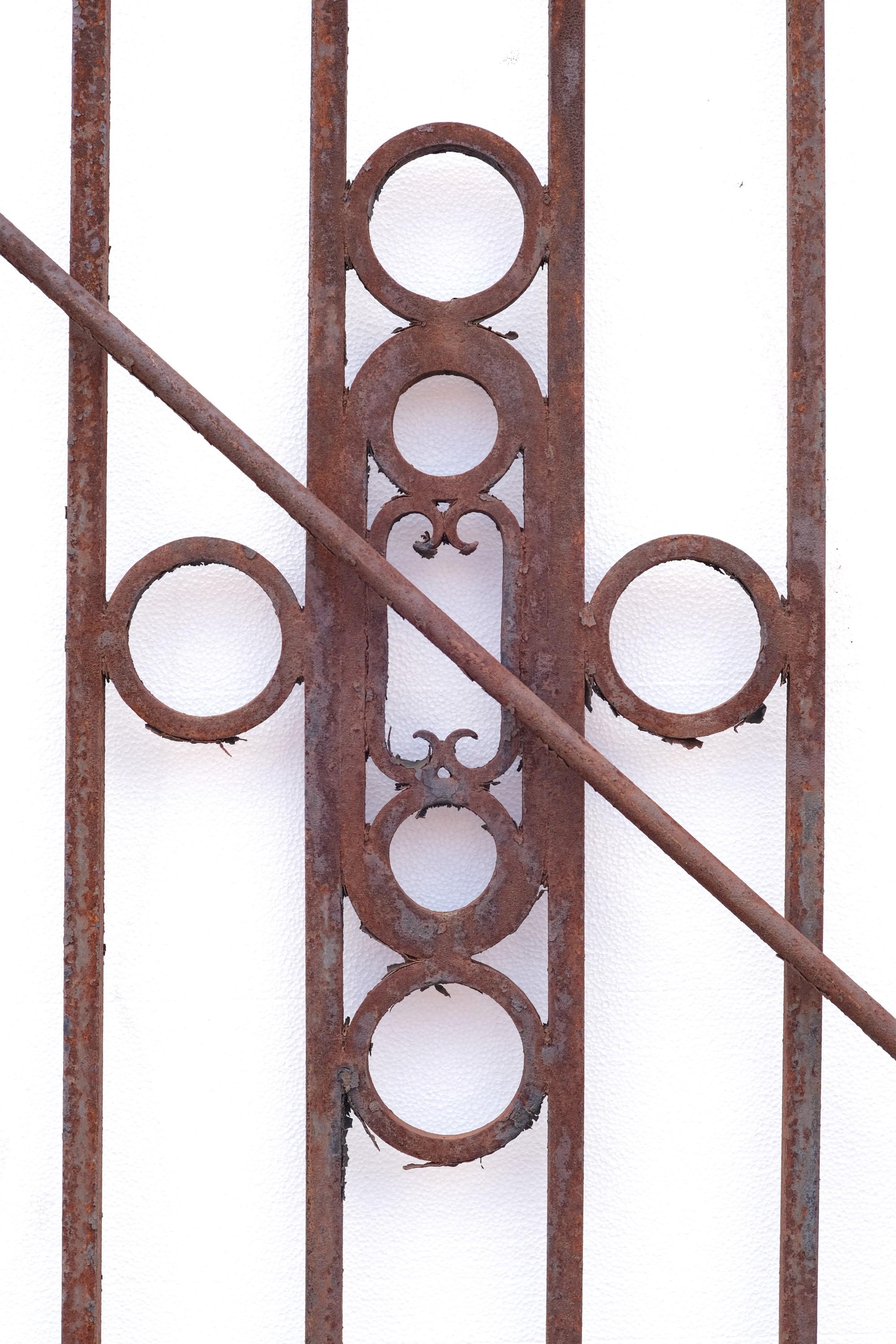 Pair of Antique Wrought Iron Z Door Driveway Gates For Sale at 1stDibs