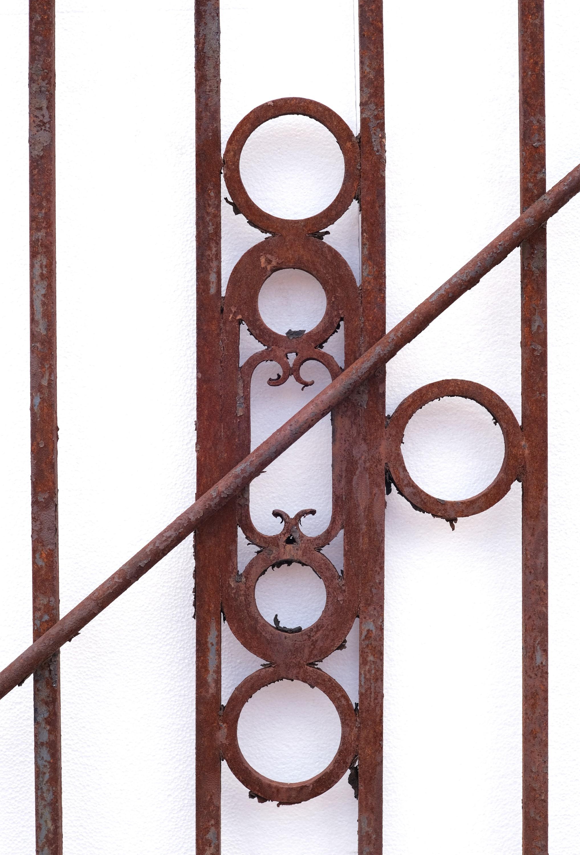 Pair of Antique Wrought Iron Z Door Driveway Gates For Sale at 1stDibs