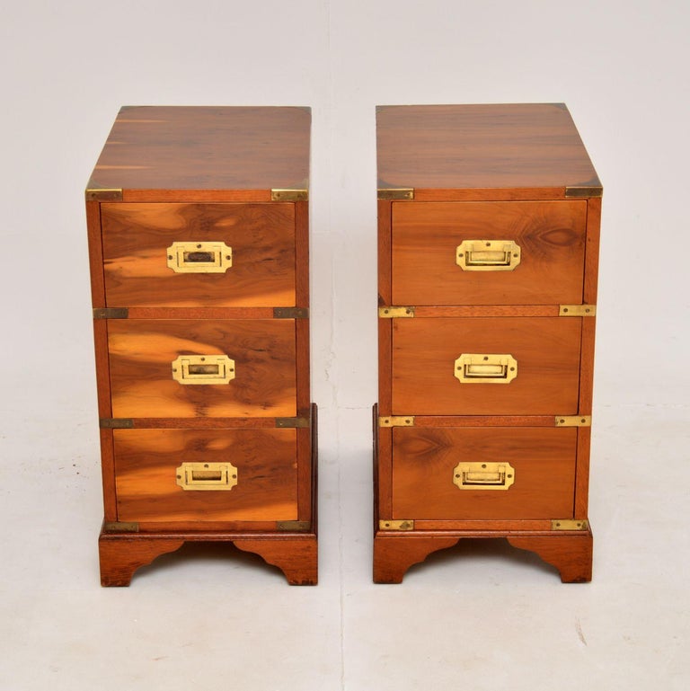 Pair of Antique Yew Wood Military Campaign Chests at 1stDibs