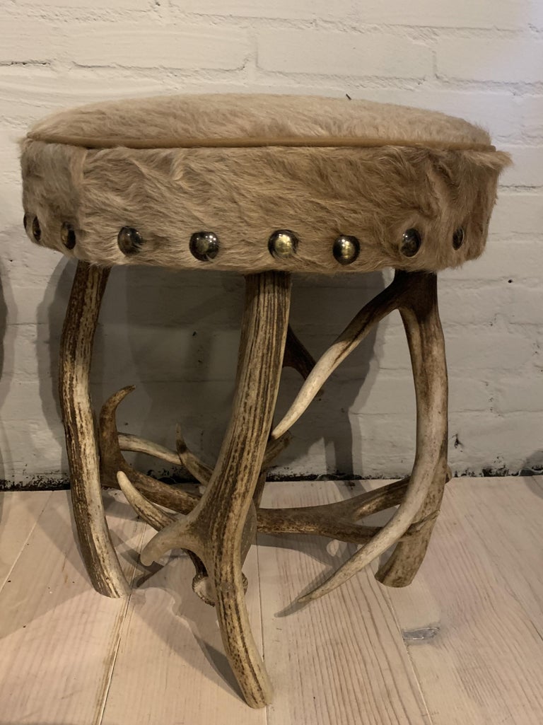 Pair of Antler Stools at 1stDibs