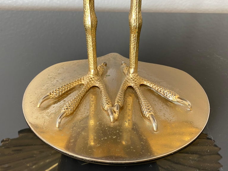 Pair of Antonio Pavia Brass and Coral Peacock Bookends Sculptures at ...