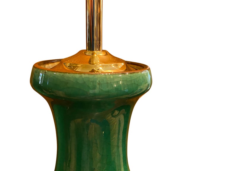 Pair of Apple Green Chinese Porcelain Table Lamps at 1stDibs