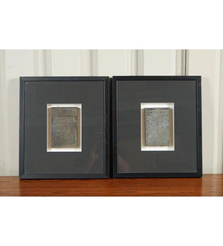 Pair of Arabic Writings Framed in Modern Black Frames For Sale at 1stDibs