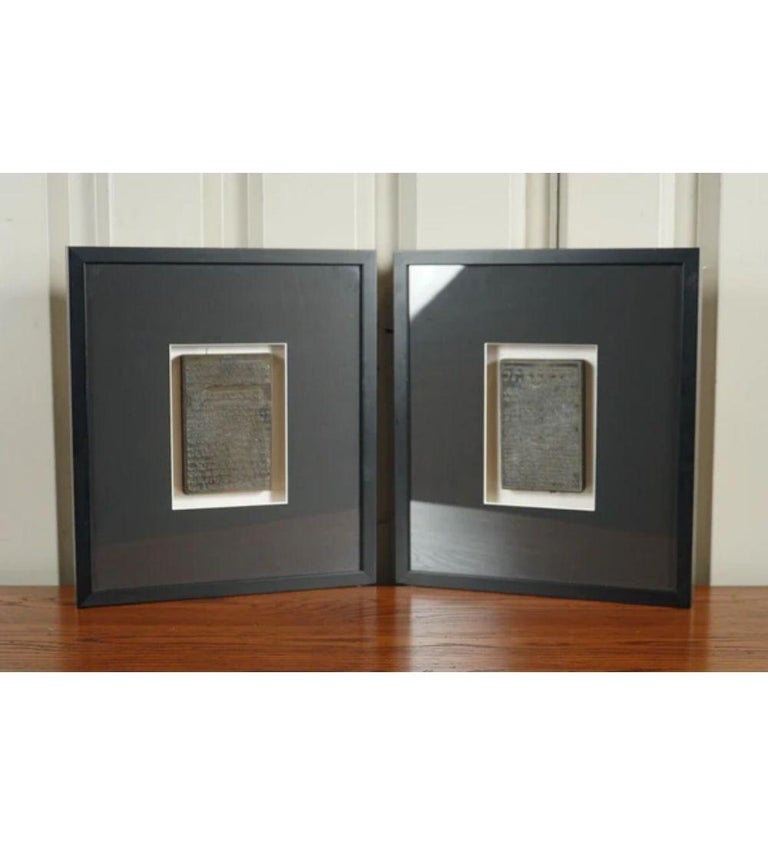 Pair of Arabic Writings Framed in Modern Black Frames For Sale at 1stDibs