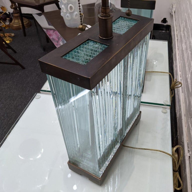 Pair of Architectural Glass Slab Table Lamps by Marcelo Bessa For Sale ...