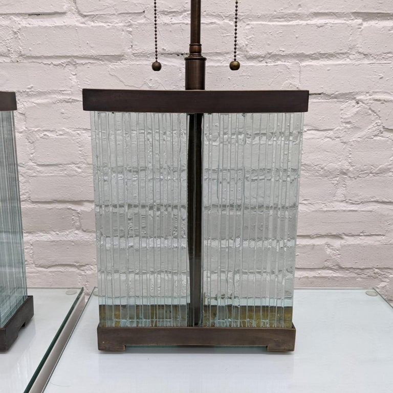 Pair of Architectural Glass Slab Table Lamps by Marcelo Bessa For Sale ...