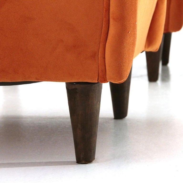 Pair of Armchairs Covered in Rust Velvet, 1950s For Sale at 1stDibs ...