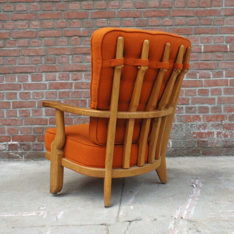 Pair of Armchairs in Solid Light Oak and Mesh Fabric, Original at 1stDibs