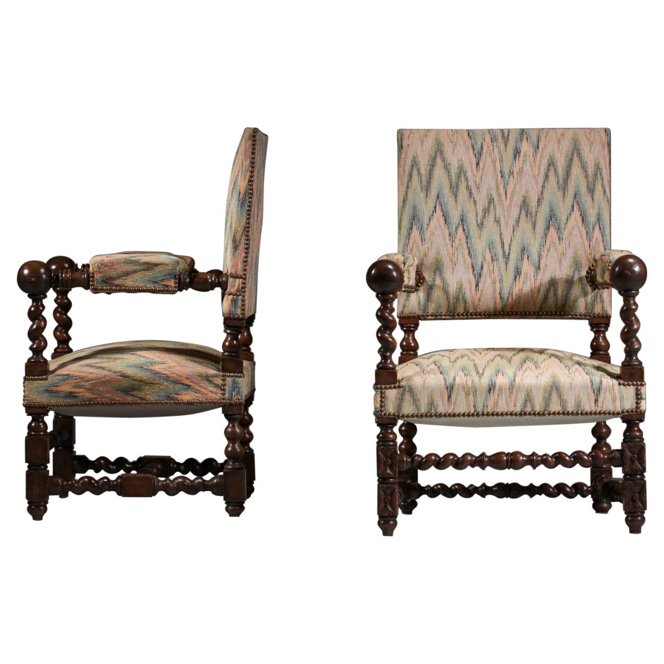 Pair of Louis XIII Style Armchairs at 1stDibs | louis xiii armchair ...