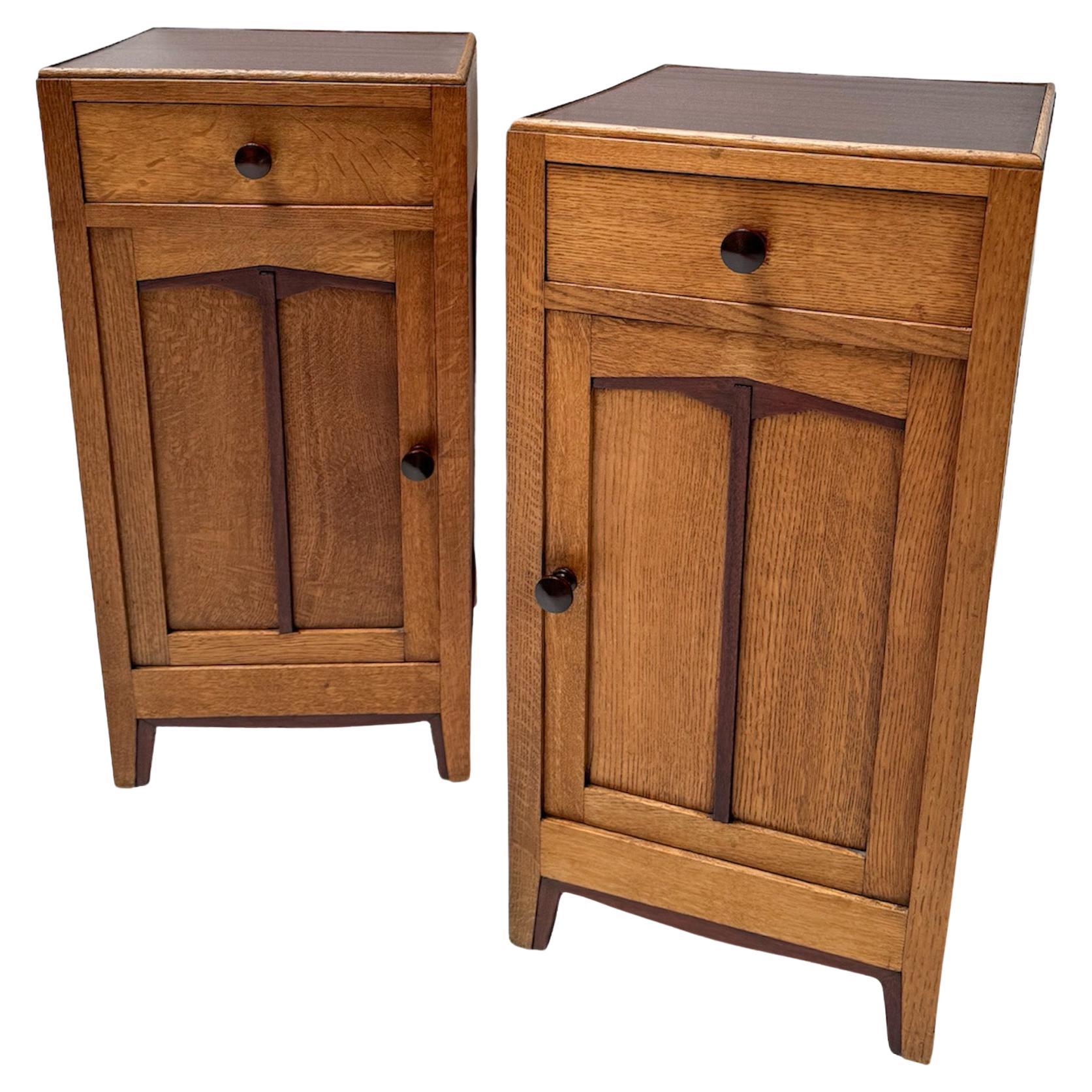 Pair of Art Deco Amsterdamse School Nightstands or Bedside Tables ...
