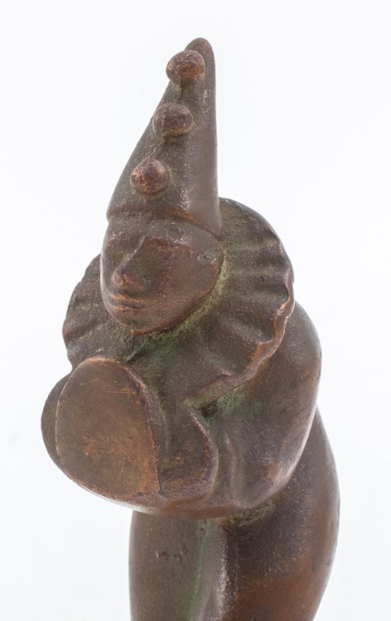 Pair of Art Deco Bronze Clown Bookends For Sale at 1stDibs