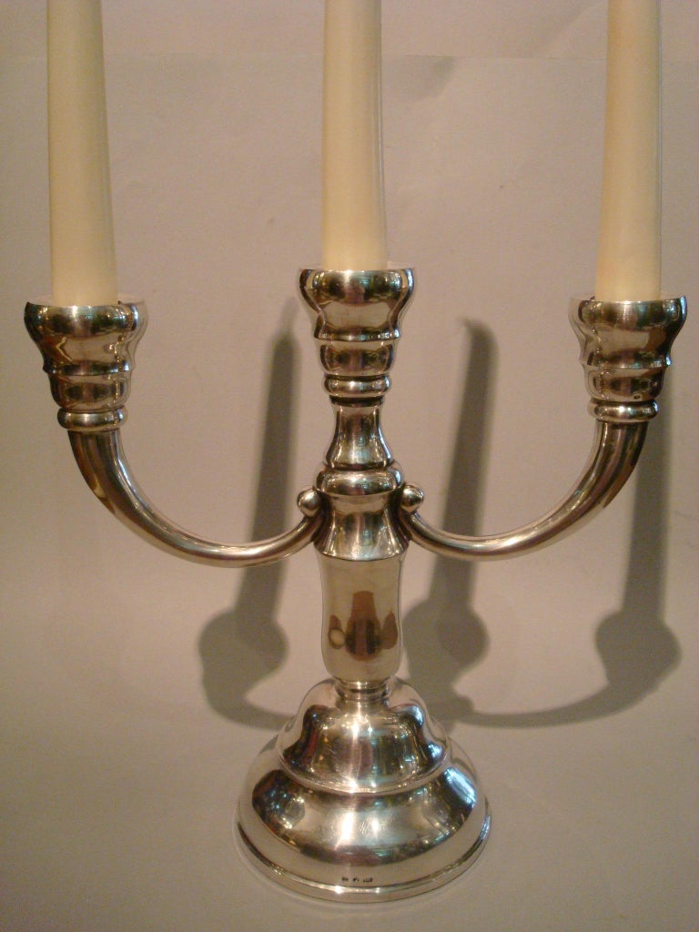 Pair of Art Deco Candlesticks Made of Italian Silver, circa 1920s For ...