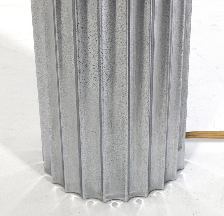 Pair of Art Deco Chrome Column Lamps by Walter Von Nessen at 1stDibs