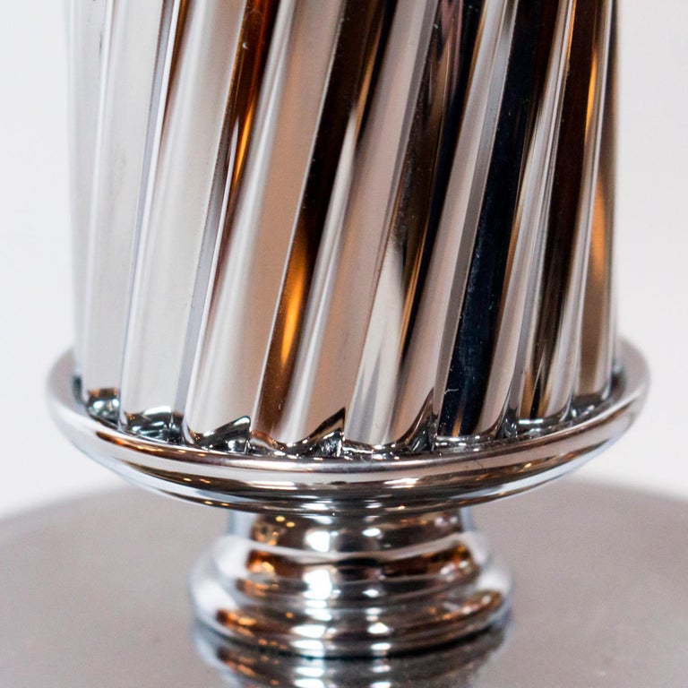 Pair of Art Deco Dome Lamps with Chrome Domed Shades with Chrome ...