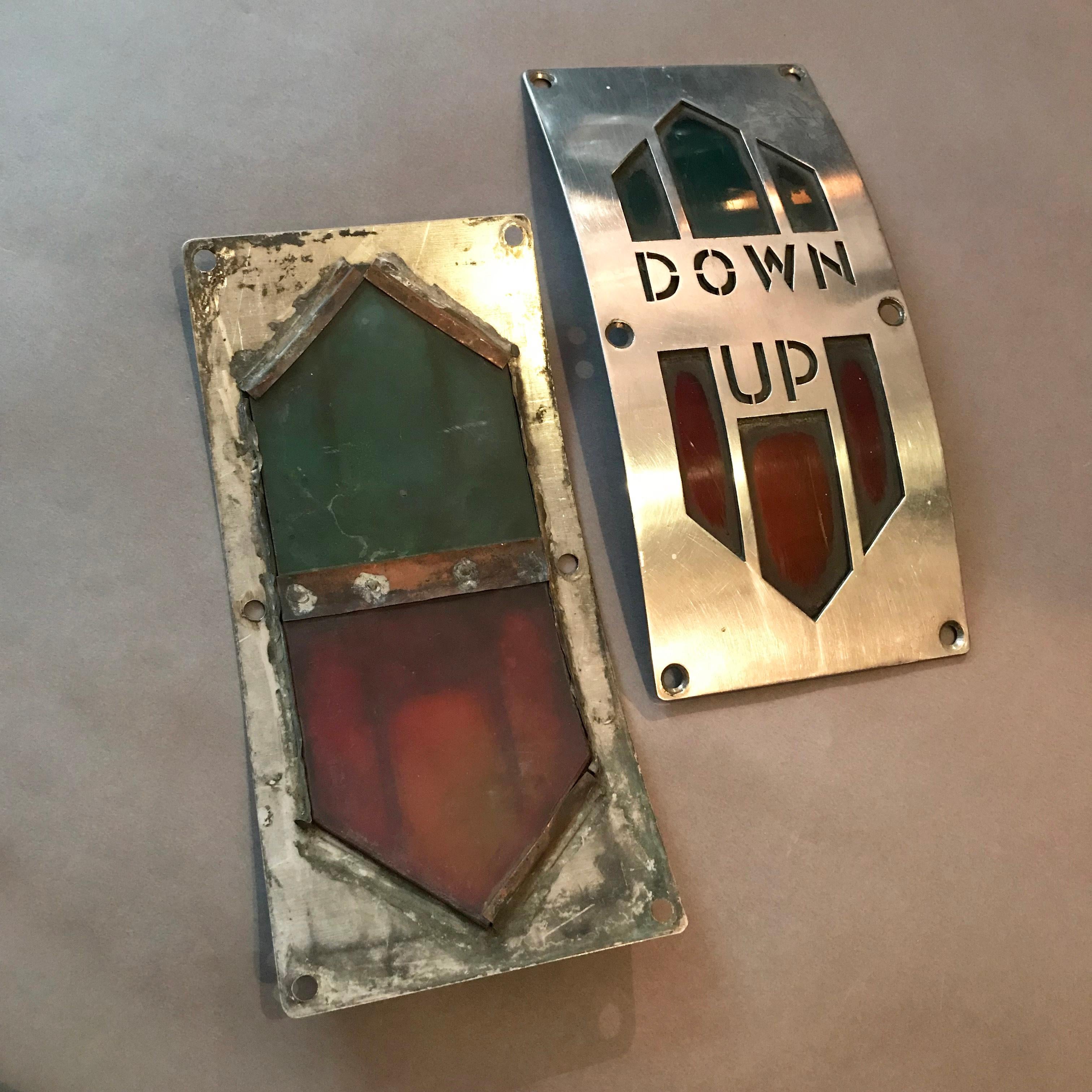 Pair of Art Deco Elevator Up Down Direction Panels at 1stDibs ...