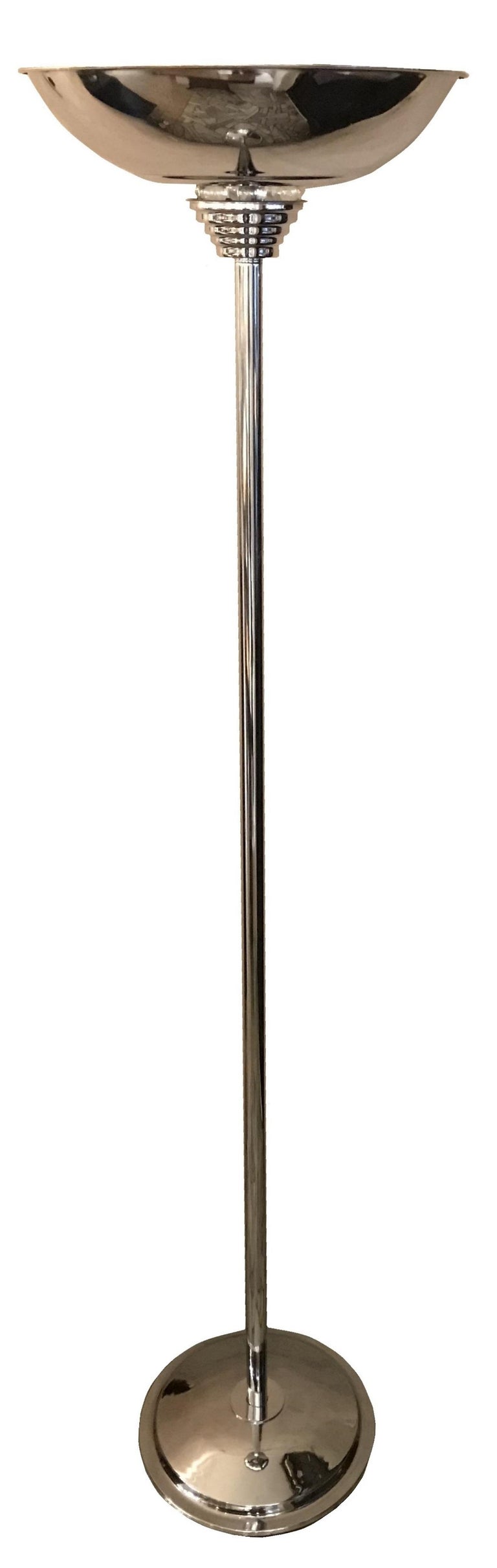 Pair of Art Deco Floor Lamp Staggere, France, Materials: Glass and ...