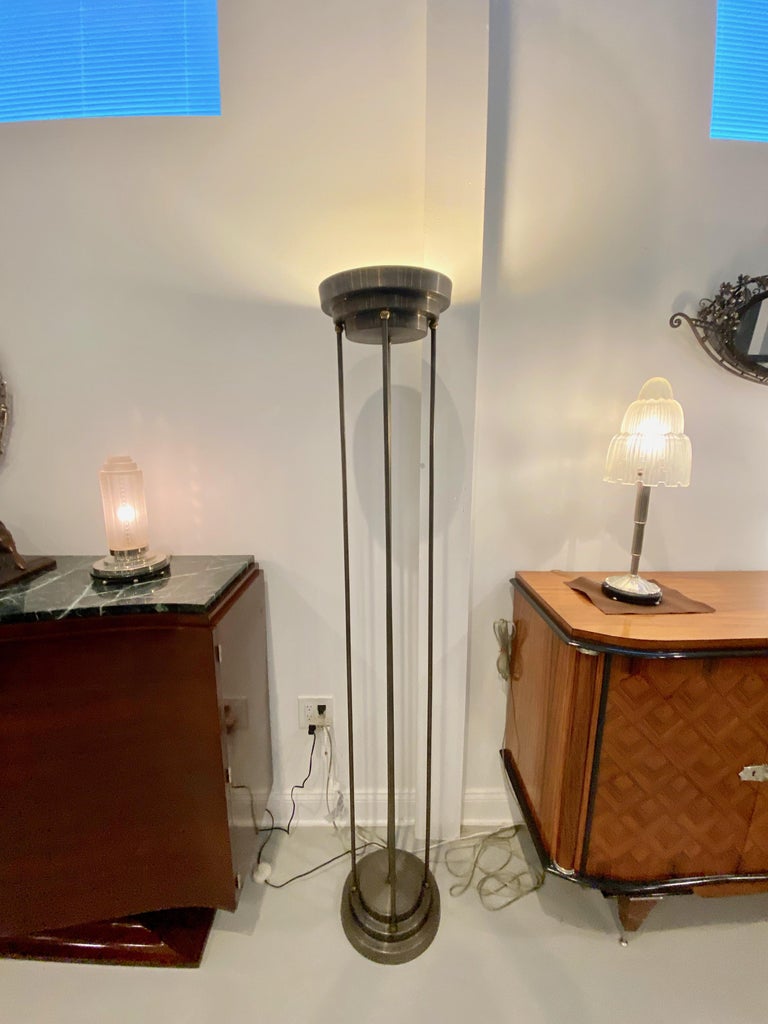 Pair of Art Deco Floor Lamps with Skyscraper Motif For Sale at 1stDibs