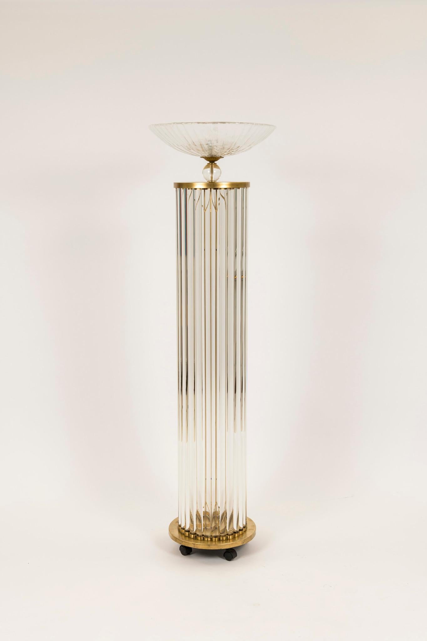 Pair of Art Deco Murano Glass Torchieres at 1stDibs