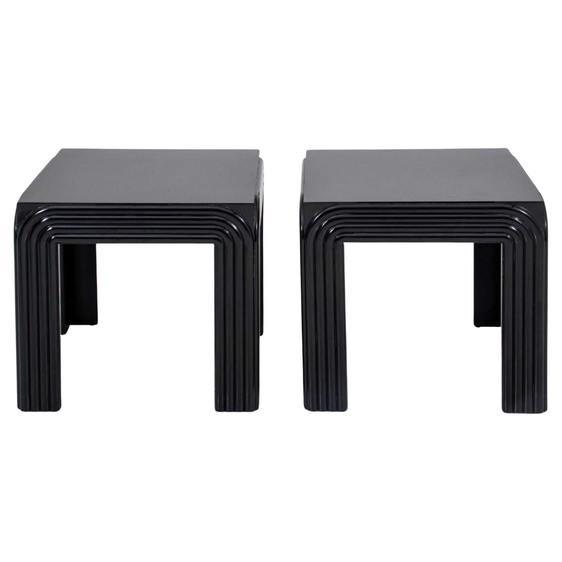 Art Deco Revival Square Birch Bookcase Table For Sale at 1stDibs