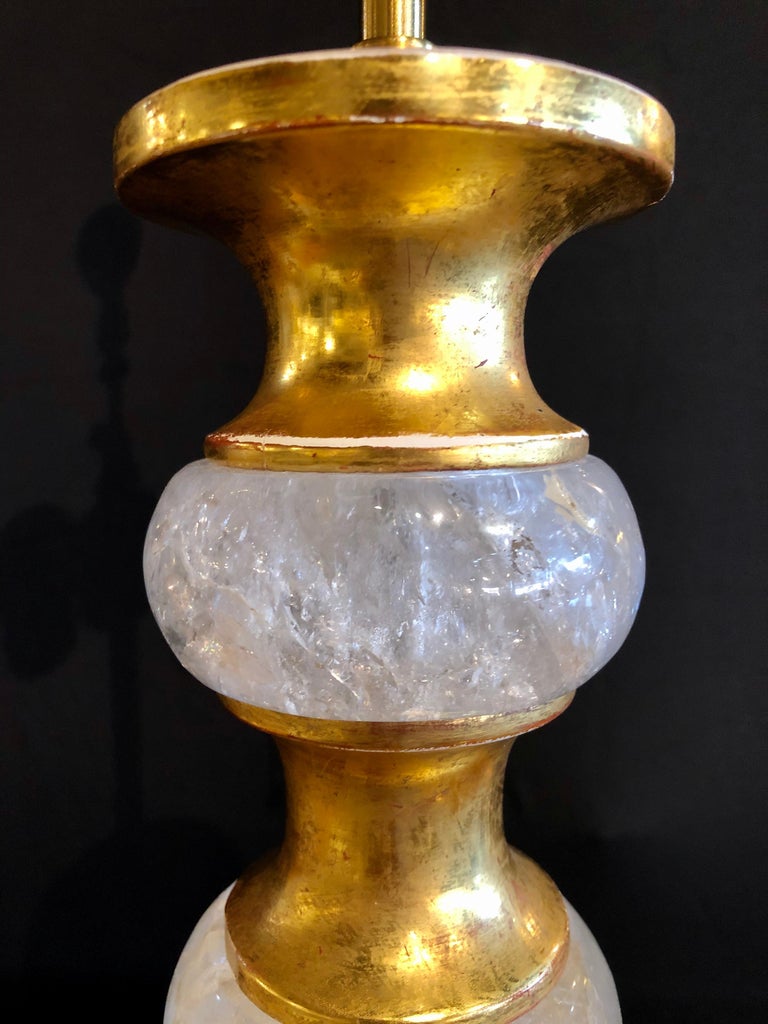 Pair of Art Deco Rock Crystal Table Lamps For Sale at 1stDibs