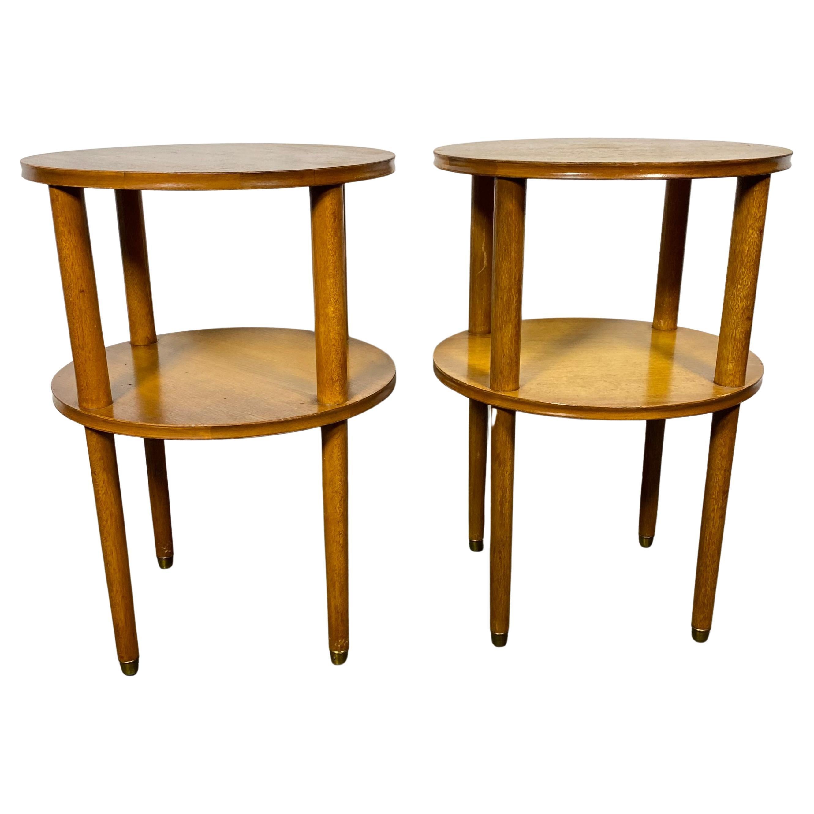 Pair of Art Deco round two tier tables designed by Alfons Bach For Sale ...