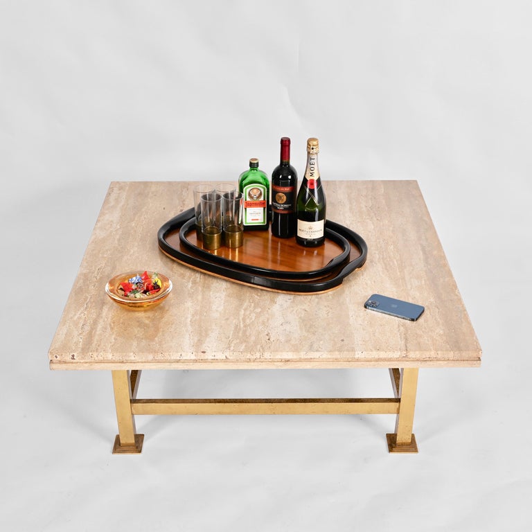 Pair of Art Deco Serving Trays, Ebonized Wood and Walnut, Italy, 1940s ...