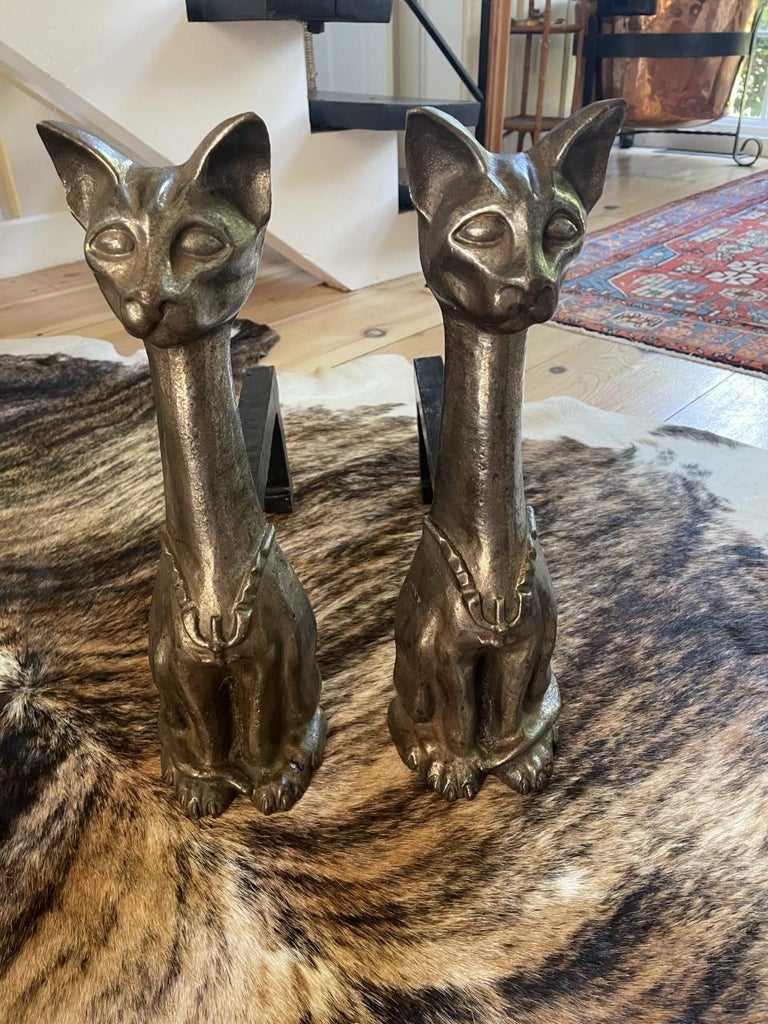 Pair of Art Deco Standing Cat Andirons For Sale at 1stDibs | art deco ...