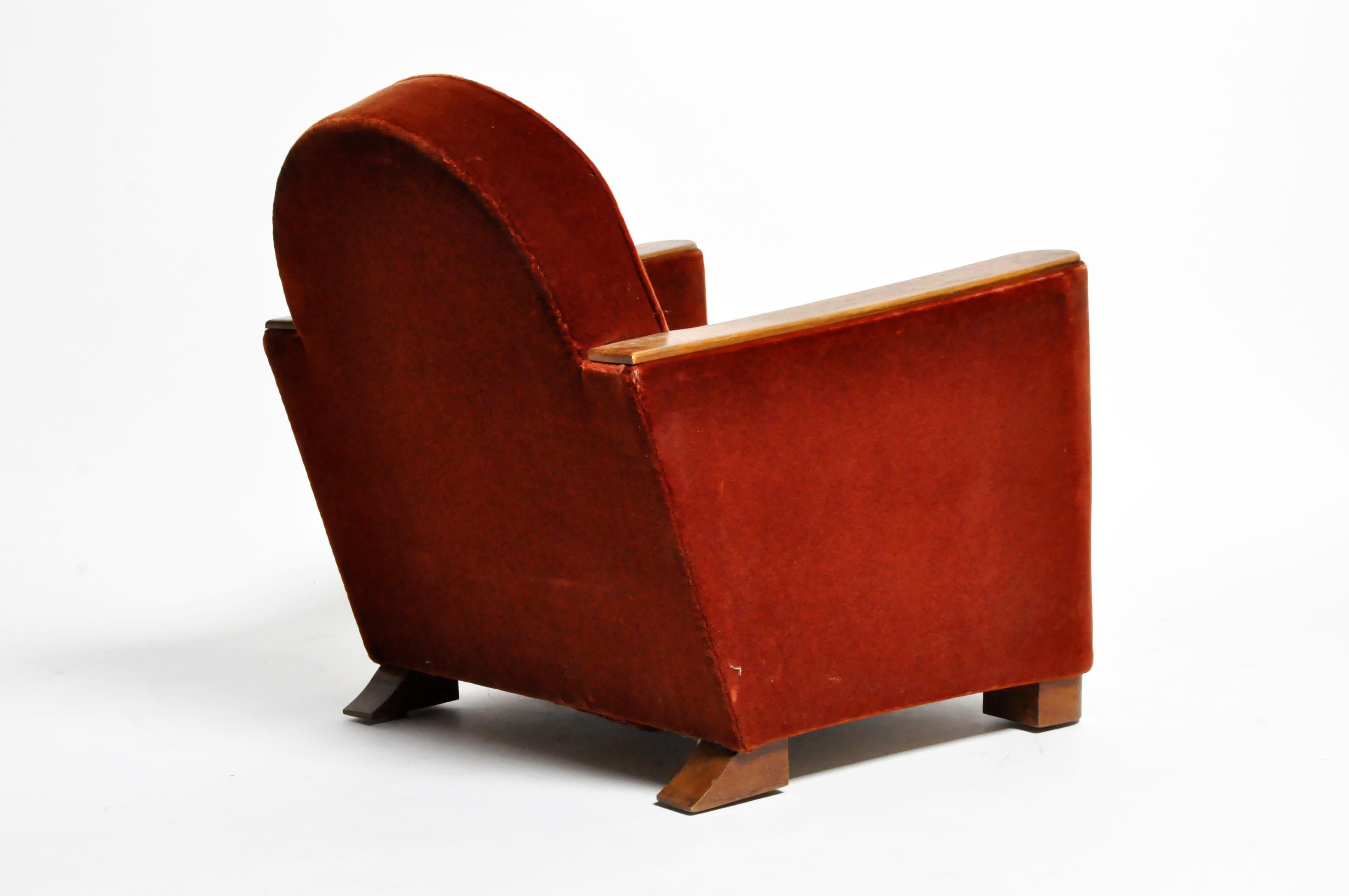 Pair of Art Deco "Streamline" Chairs with Hardwood Arms and Legs at ...