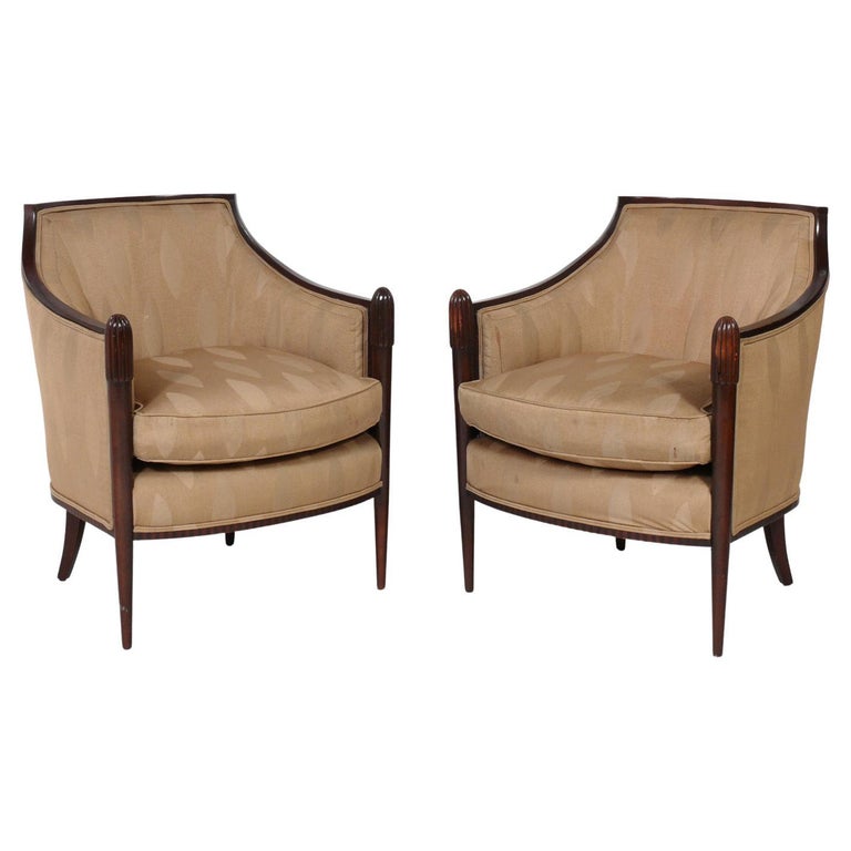Pair of Art Deco Style Chairs by Barbara Barry for Baker Refinished ...