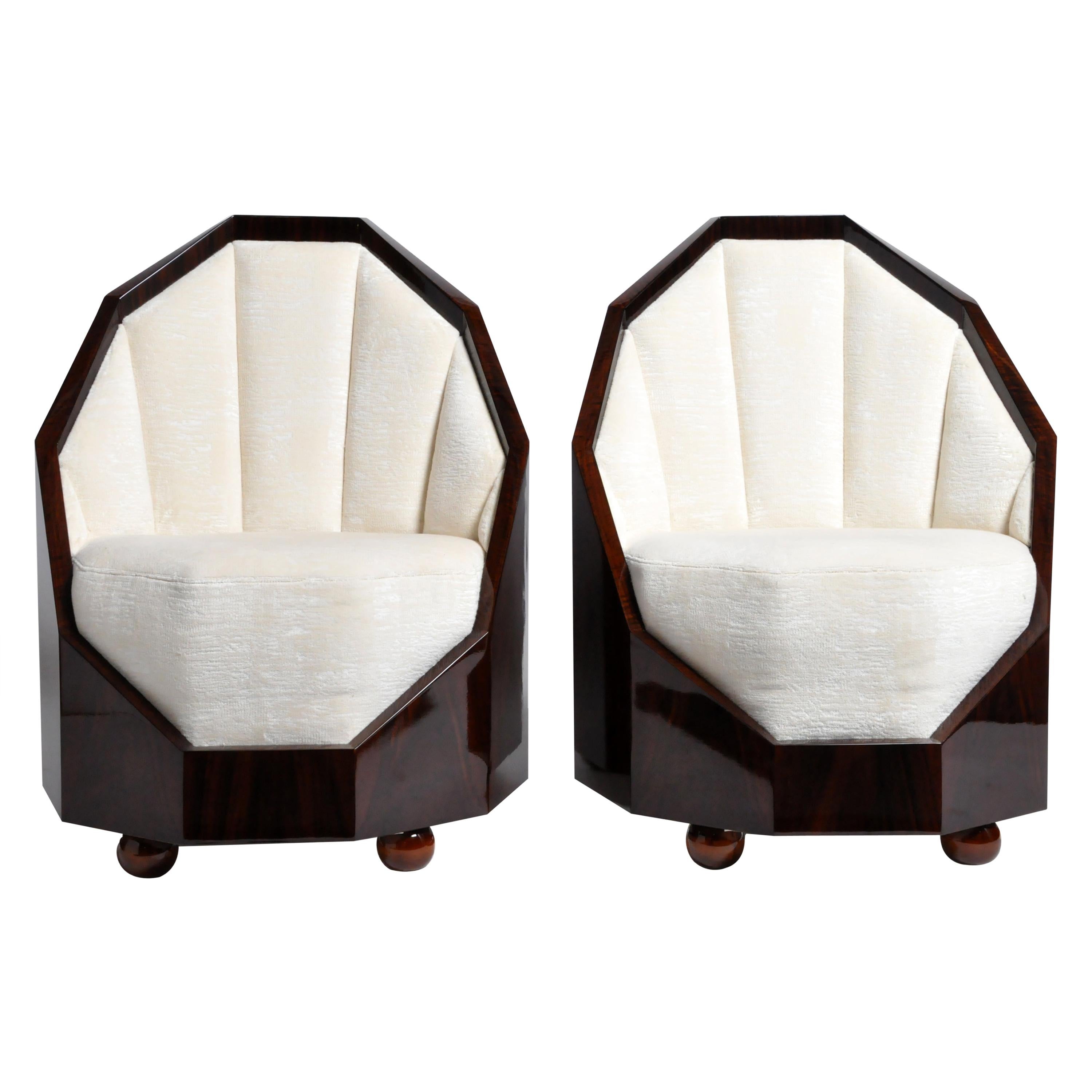 Pair of Art Deco Style Cocoon Chairs at 1stDibs