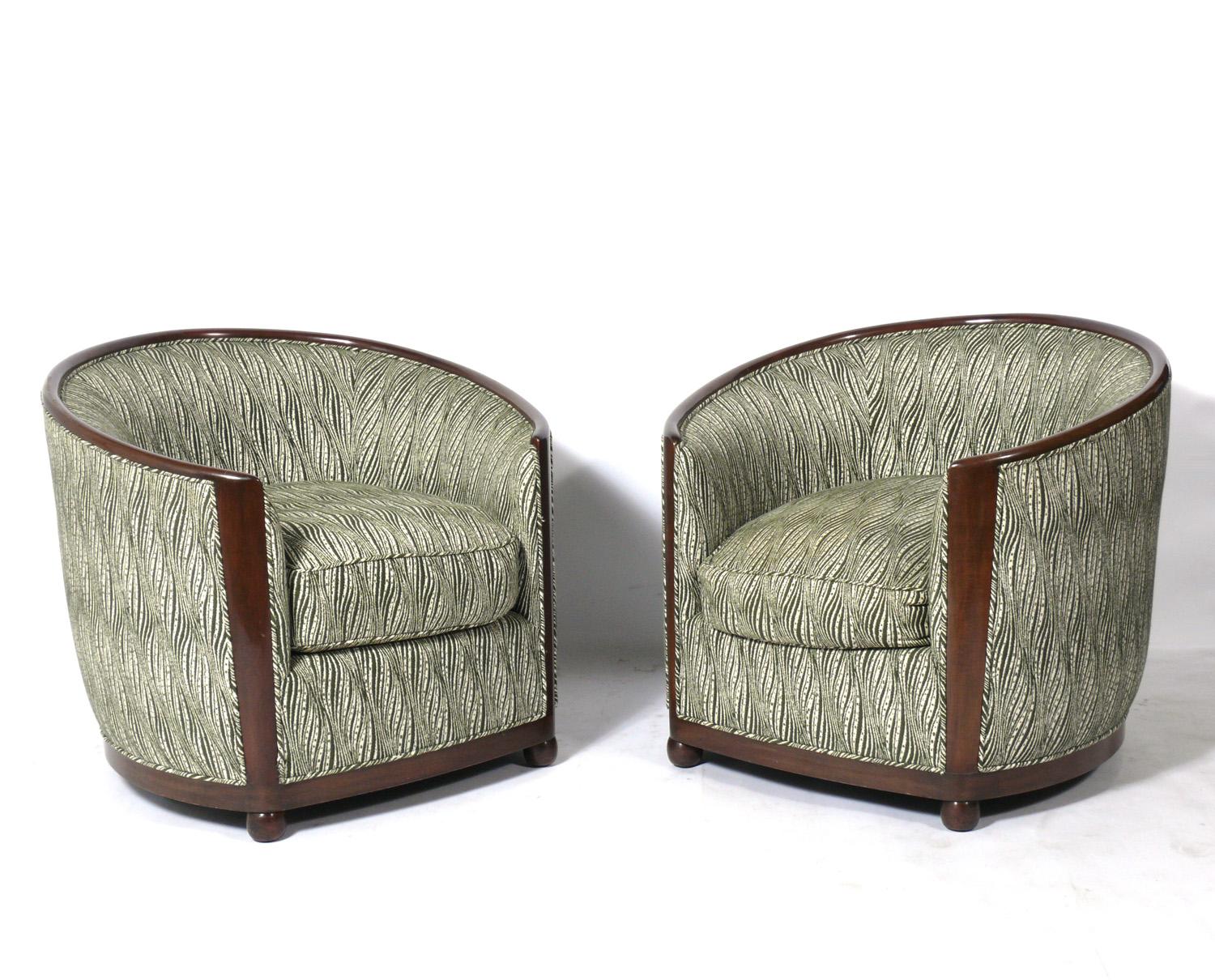 Pair of Art Deco Style Tub Chairs at 1stDibs
