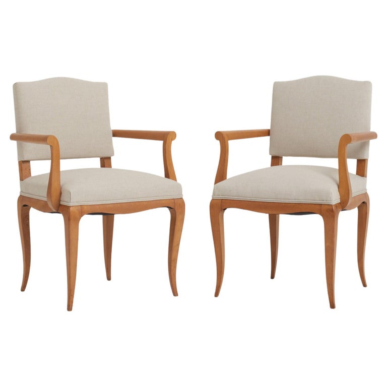 Pair of Art Deco Sycamore Armchairs Att. to René Prou For Sale at 1stDibs