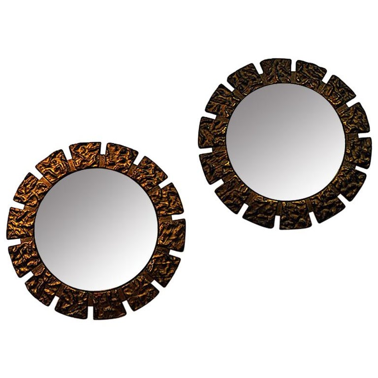 Pair of vintage Art Deco Wall Mirrors with Light from the 1930s ...