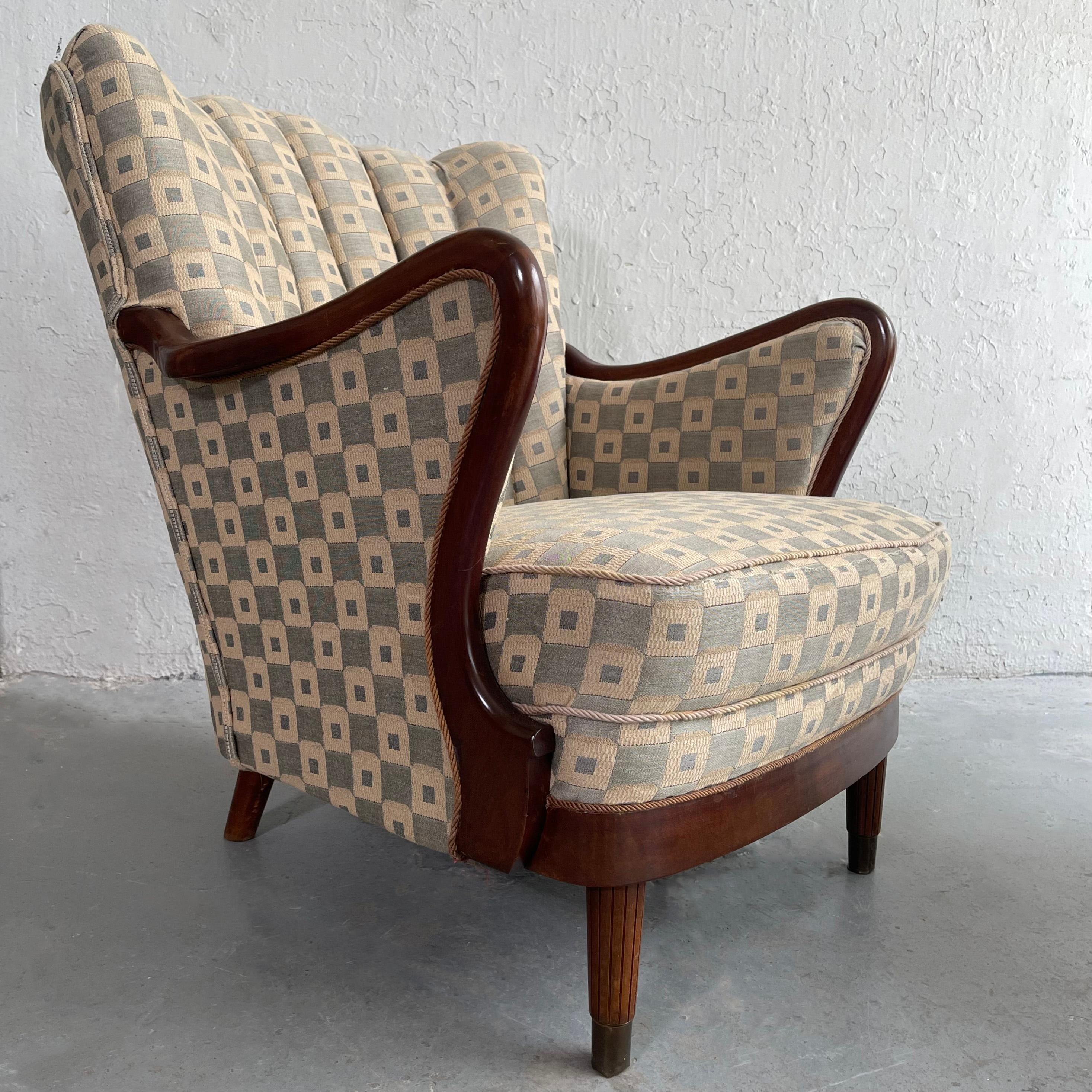 Pair of Art Deco Wingback Lounge Chairs For Sale at 1stDibs