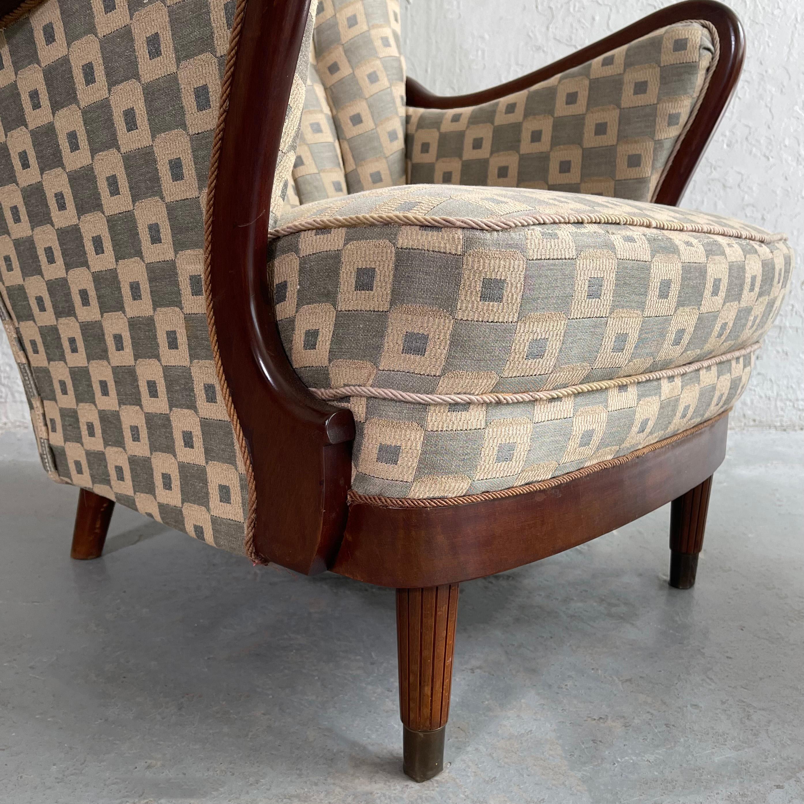 Pair of Art Deco Wingback Lounge Chairs For Sale at 1stDibs