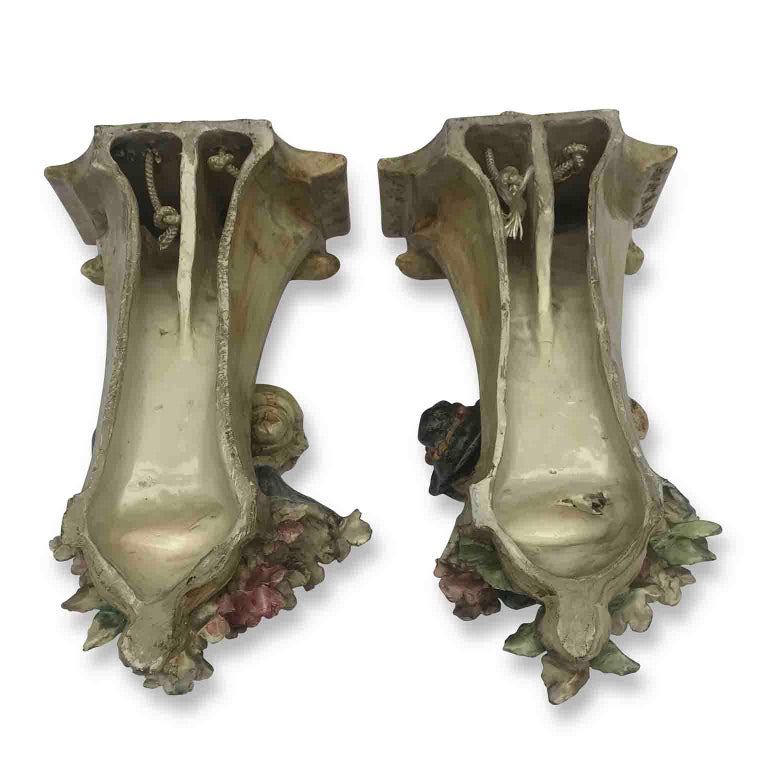 Art Nouveau Italian Pair of Wall Brackets with Children Busts and ...