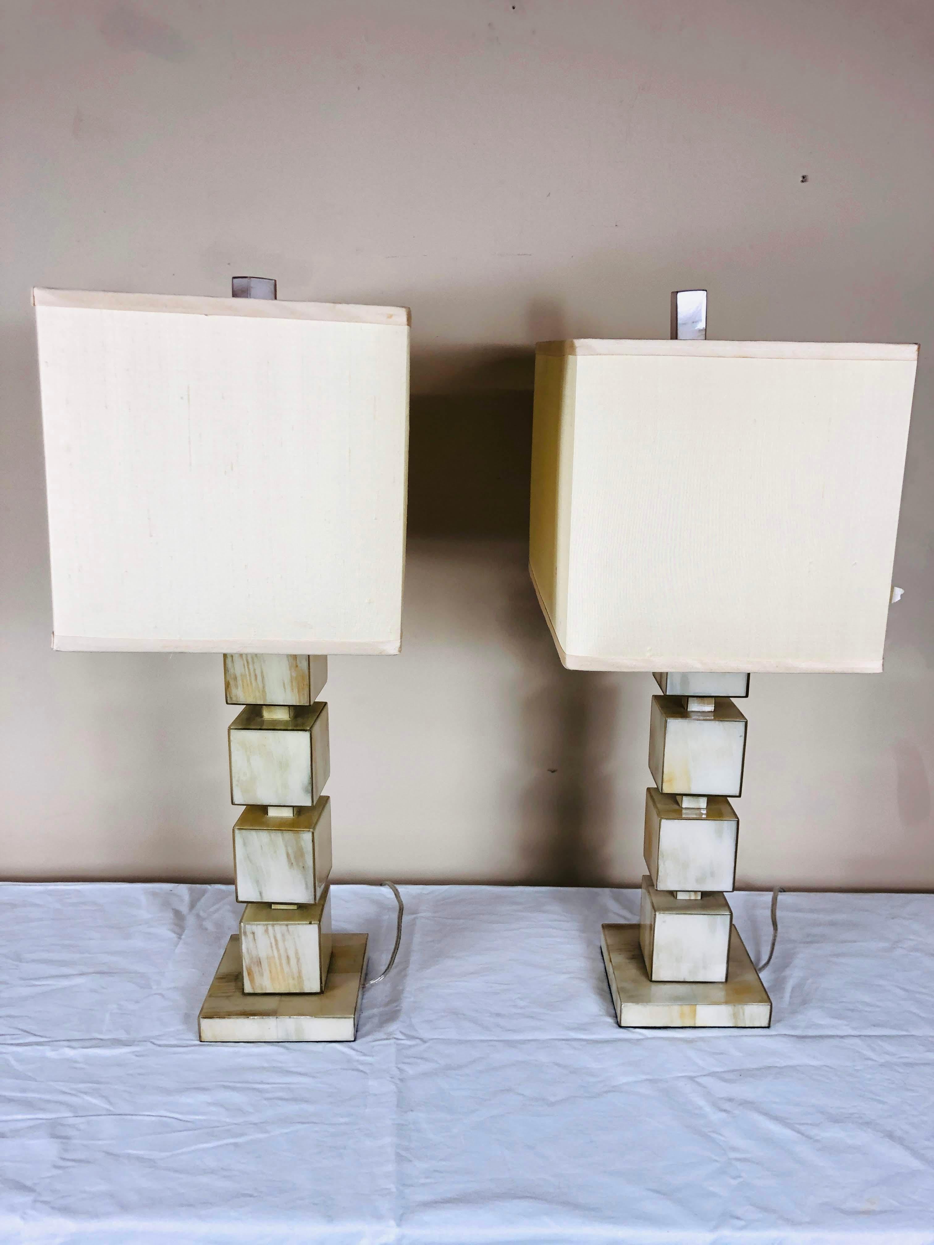Pair of Arteriors Bone Table Lamps at 1stDibs