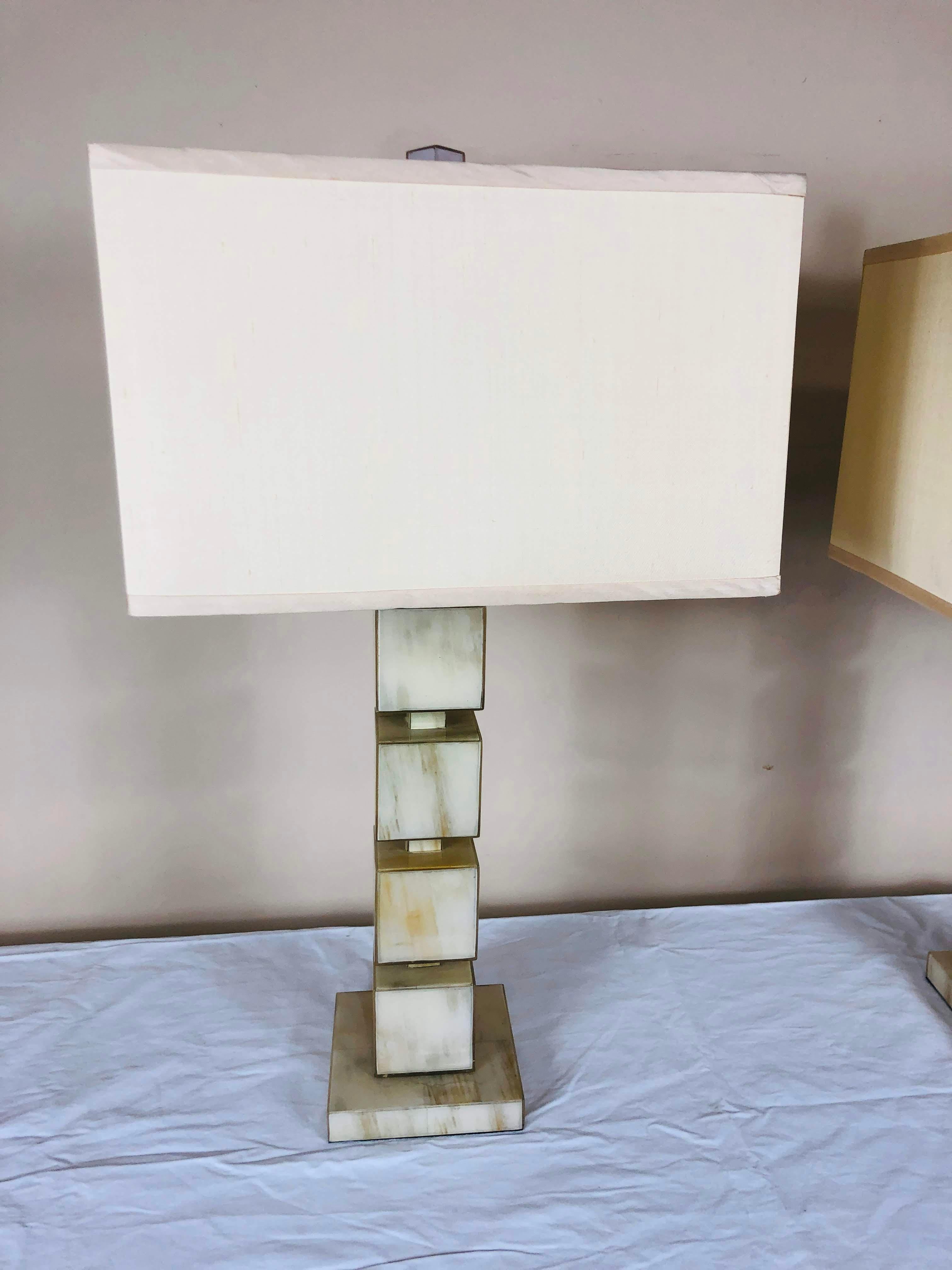 Pair of Arteriors Bone Table Lamps at 1stDibs