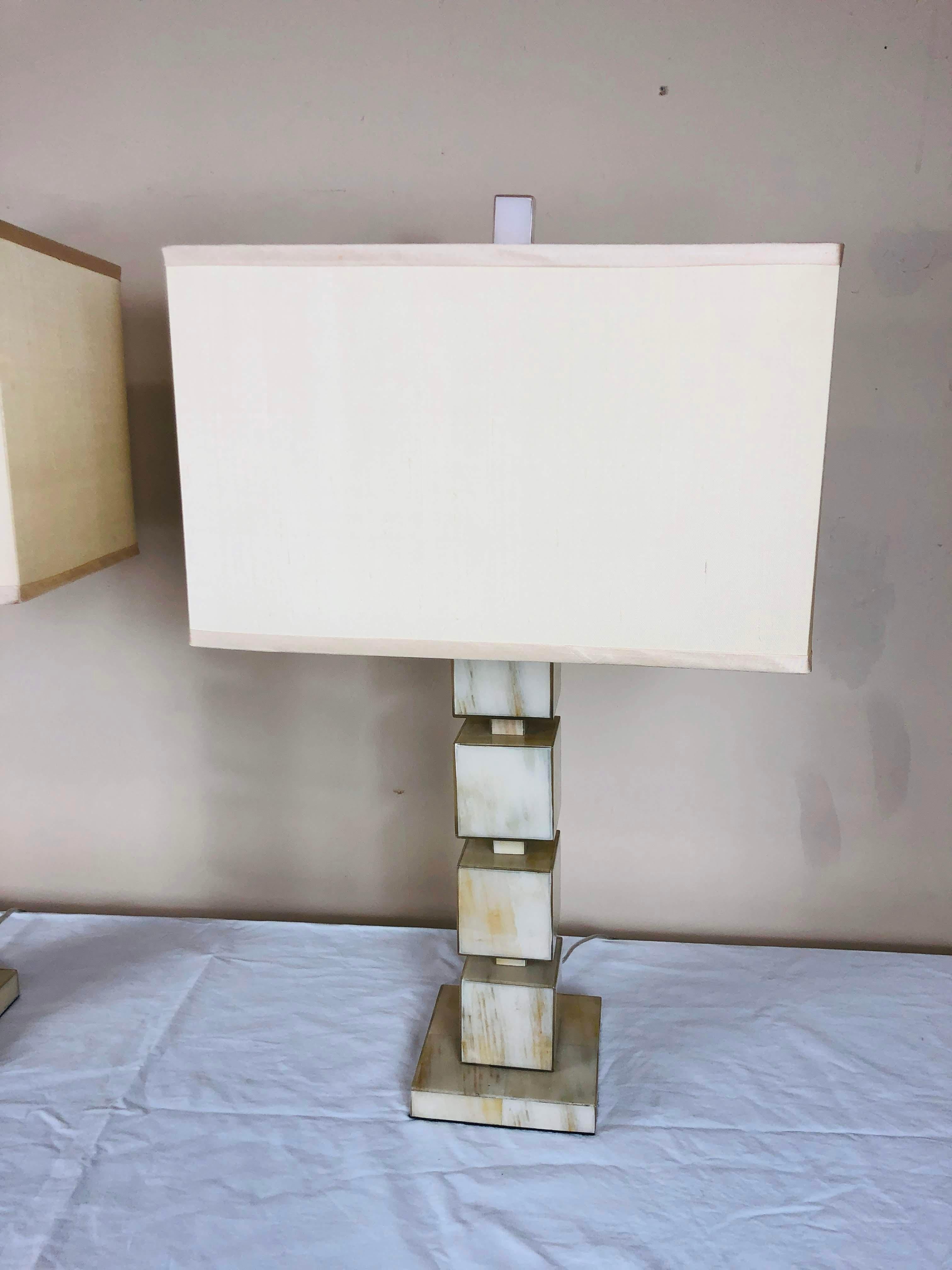 Pair of Arteriors Bone Table Lamps at 1stDibs