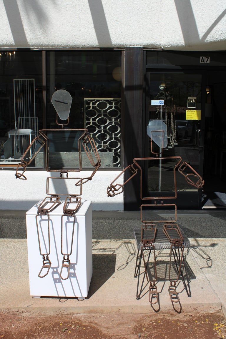 Pair of Articulated Metal Figures For Sale at 1stDibs