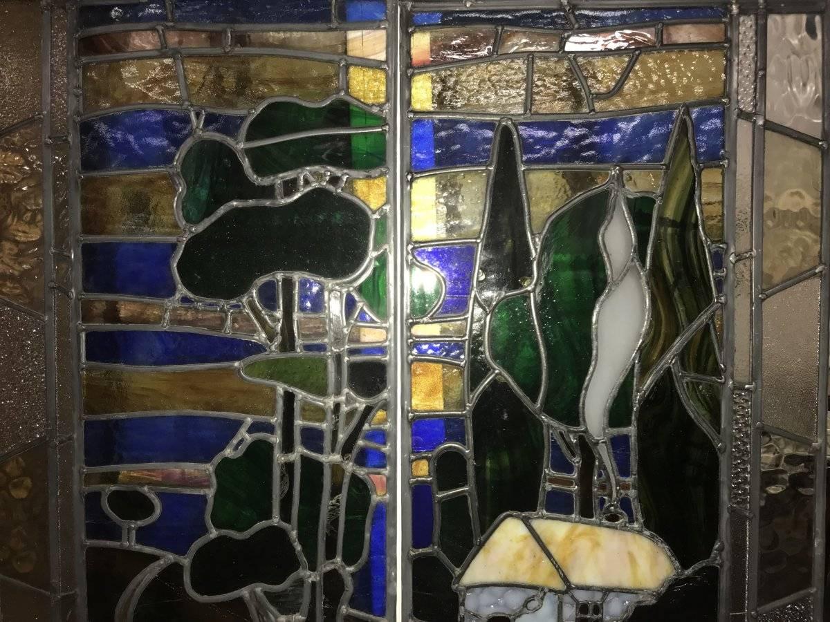 Pair of Arts and Crafts Stained Glass Windows Depicting a Little ...