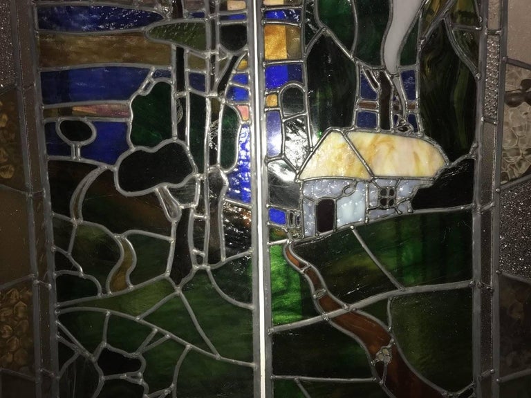 Pair of Arts and Crafts Stained Glass Windows Depicting a Little ...