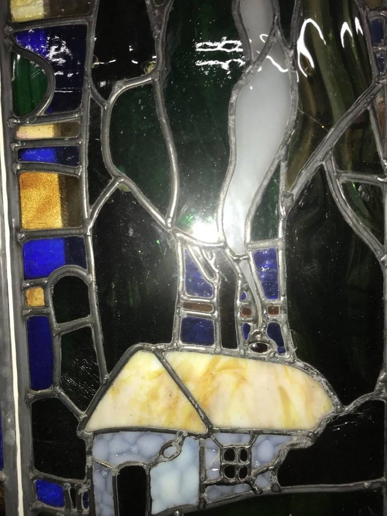 Pair of Arts and Crafts Stained Glass Windows Depicting a Little ...