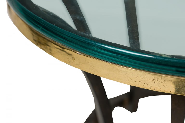 Pair of Arturo Pani Mid-Century Mexican Iron, Brass and Glass End ...