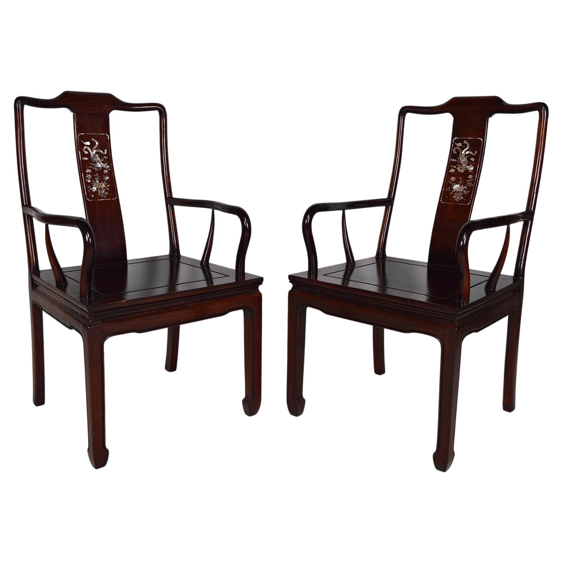 Pair of Asian Style Accent Armchairs For Sale at 1stDibs | asian style ...
