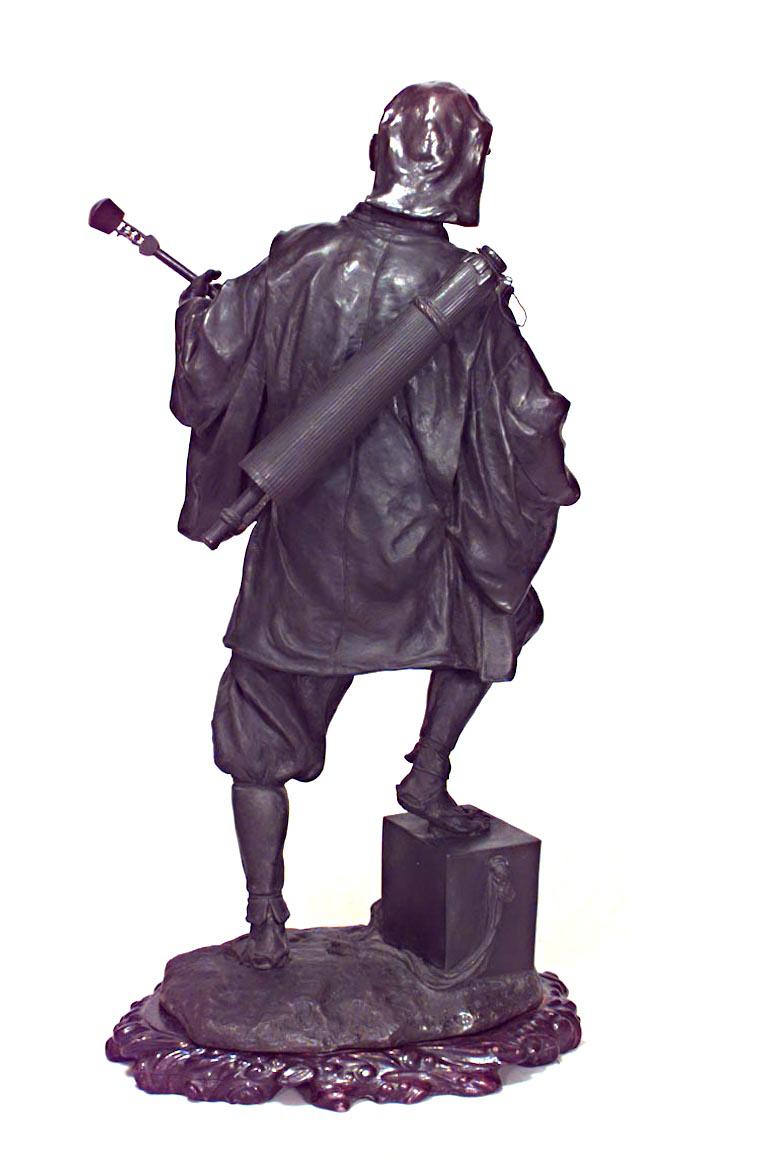 Pair of Large Japanese Bronze Figures For Sale at 1stDibs